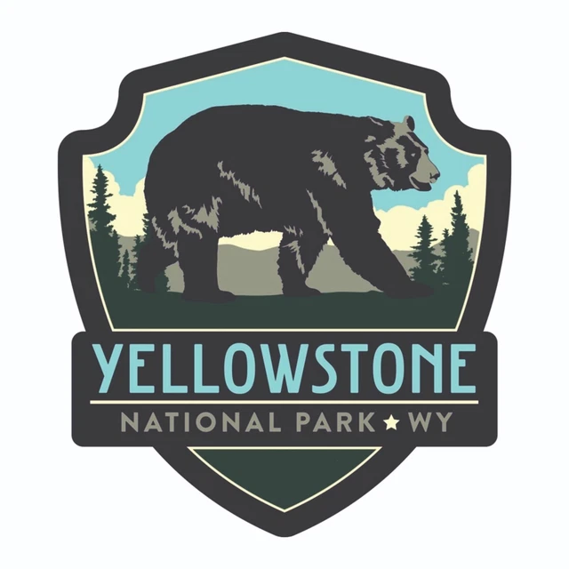 Yellowstone National Park Sticker Montana Wyoming Idaho National Park ...