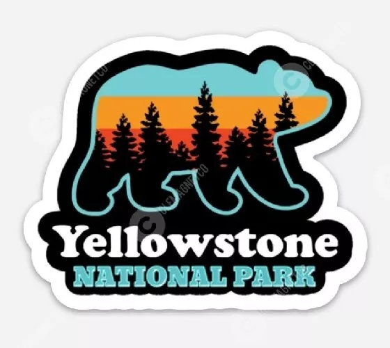 Yellowstone National Park Sticker - Outdoor Bear Yellow Stone Phone ...