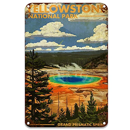 Yellowstone National Park Tin Signs Metal Wall Panel for Coffee & Bar ...