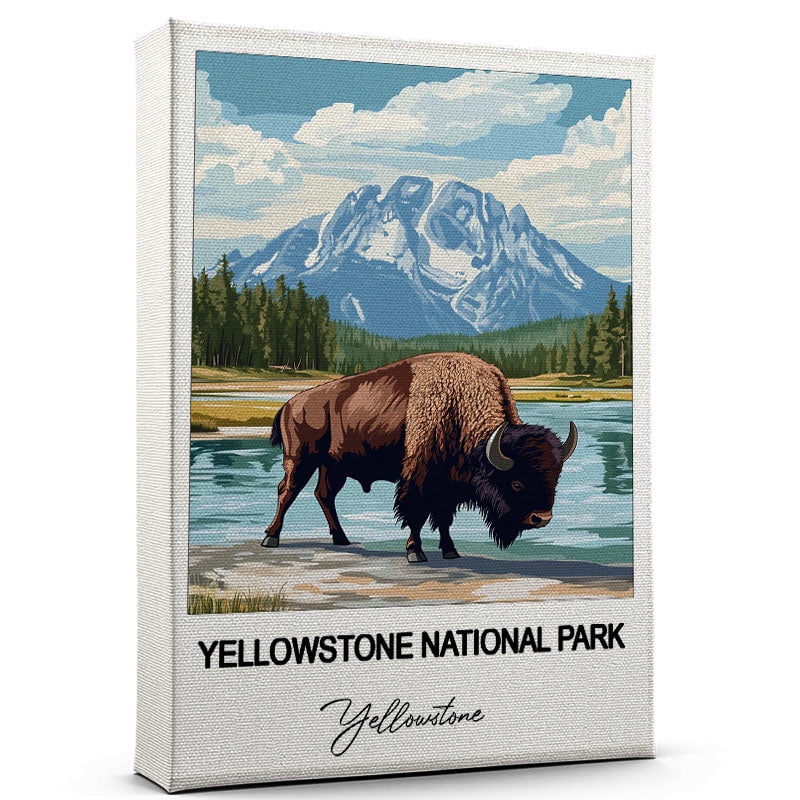 Yellowstone National Park Travel Art Canvas – Modern Wall Art Inspired ...