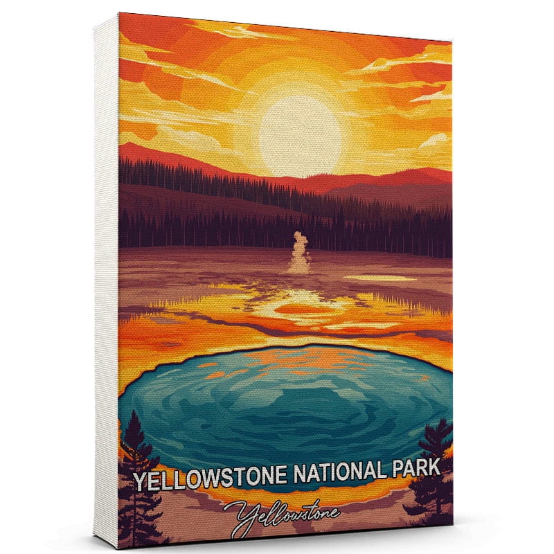 Yellowstone National Park Travel Canvas Wall Art – Yellowstone Canvas ...