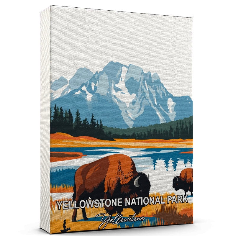 Yellowstone National Park Travel Canvas Wall Art – Yellowstone Canvas ...