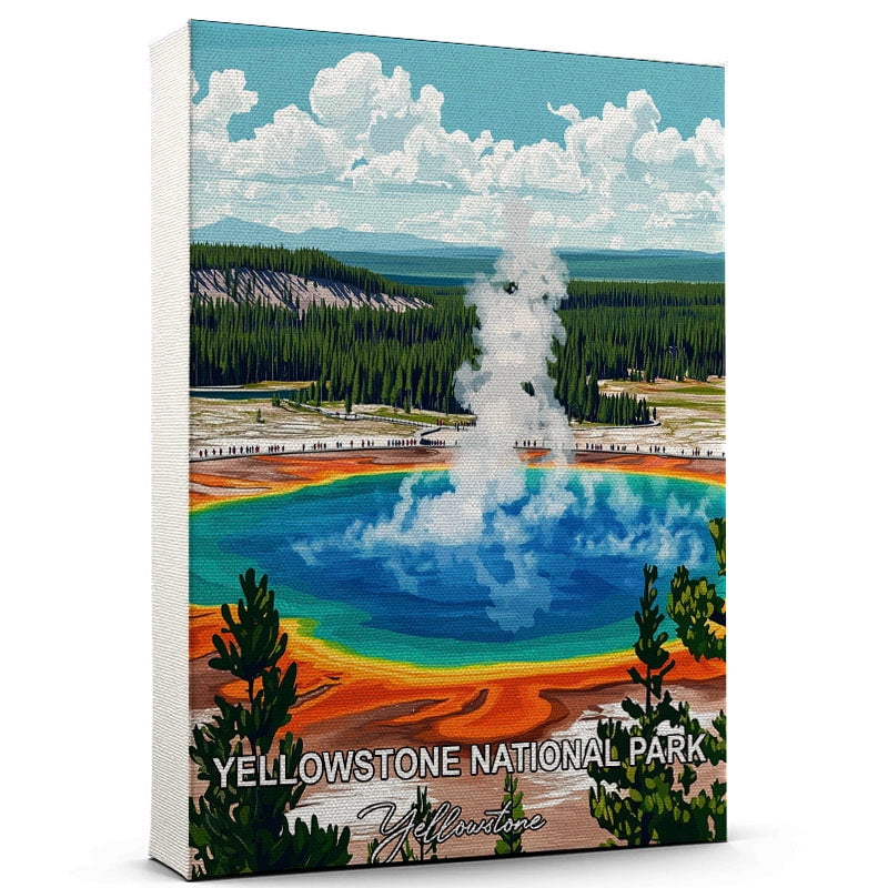 Yellowstone National Park Travel Canvas Wall Art – Yellowstone Canvas ...