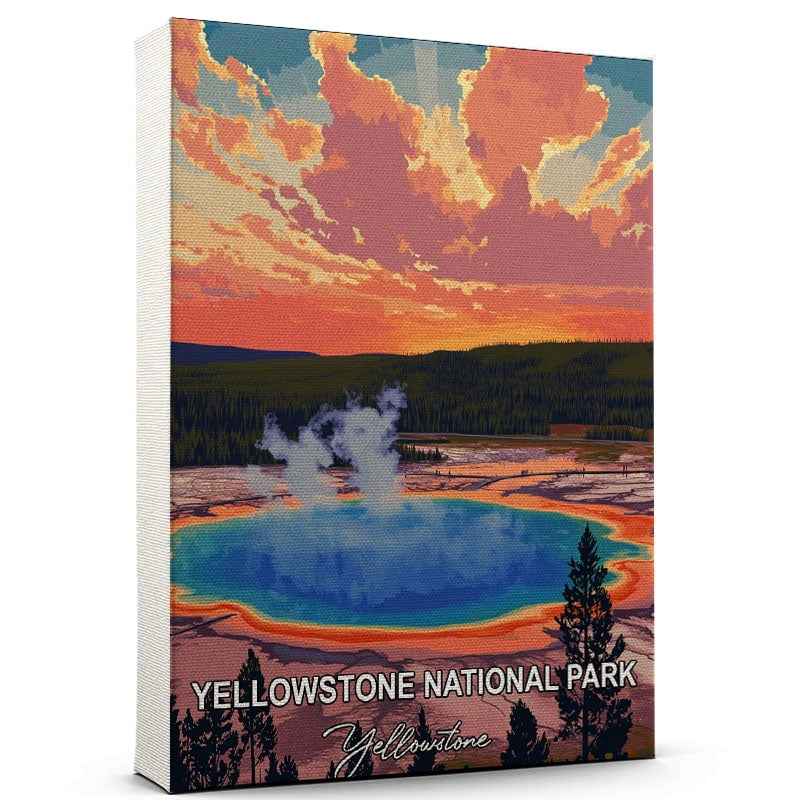 Yellowstone National Park Travel Canvas Wall Art – Yellowstone Canvas ...