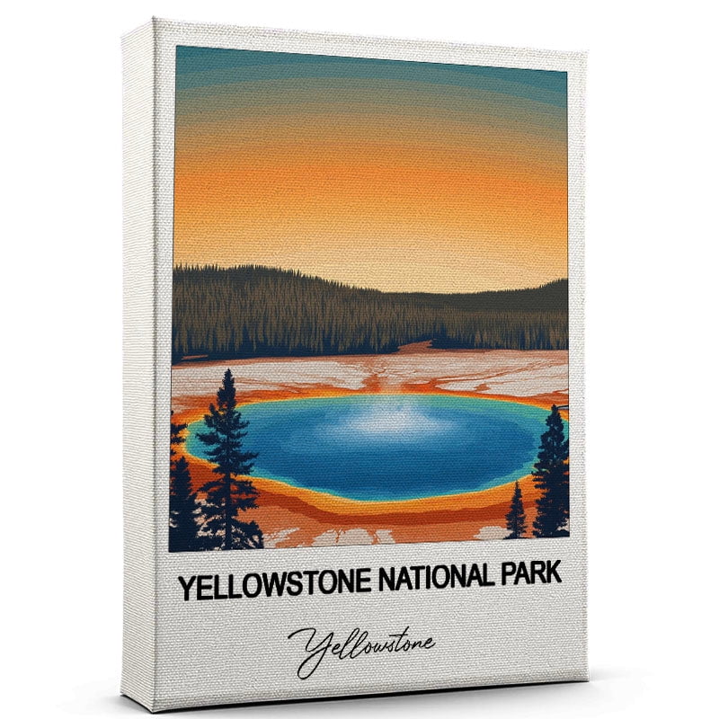 Yellowstone National Park Travel Scenic Canvas Wall Art -Yellowstone ...