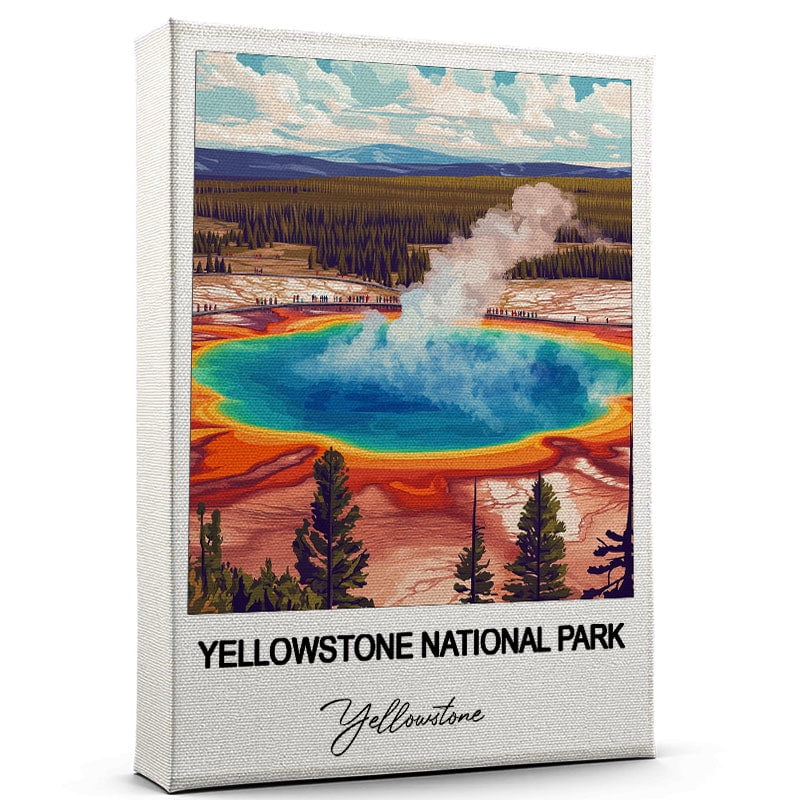 Yellowstone National Park Travel Scenic Canvas Wall Art -Yellowstone ...