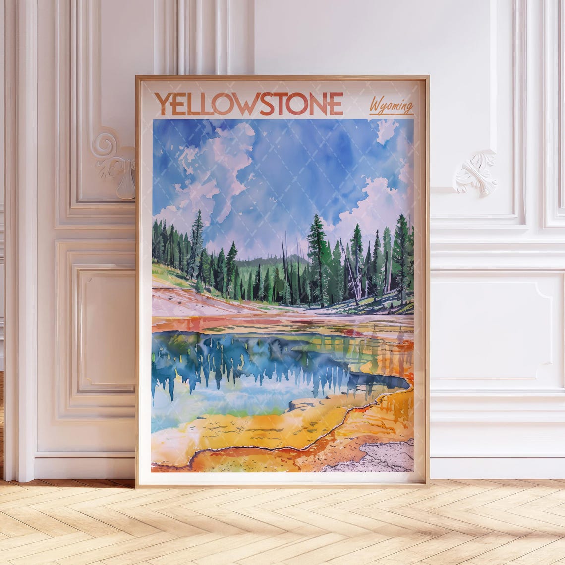 Yellowstone National Park Watercolor, Usa Travel Art, National Park ...