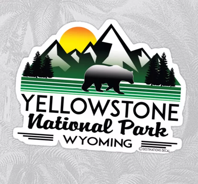 Yellowstone National Park Wyoming Decal Sticker Mountains Phone Decal ...