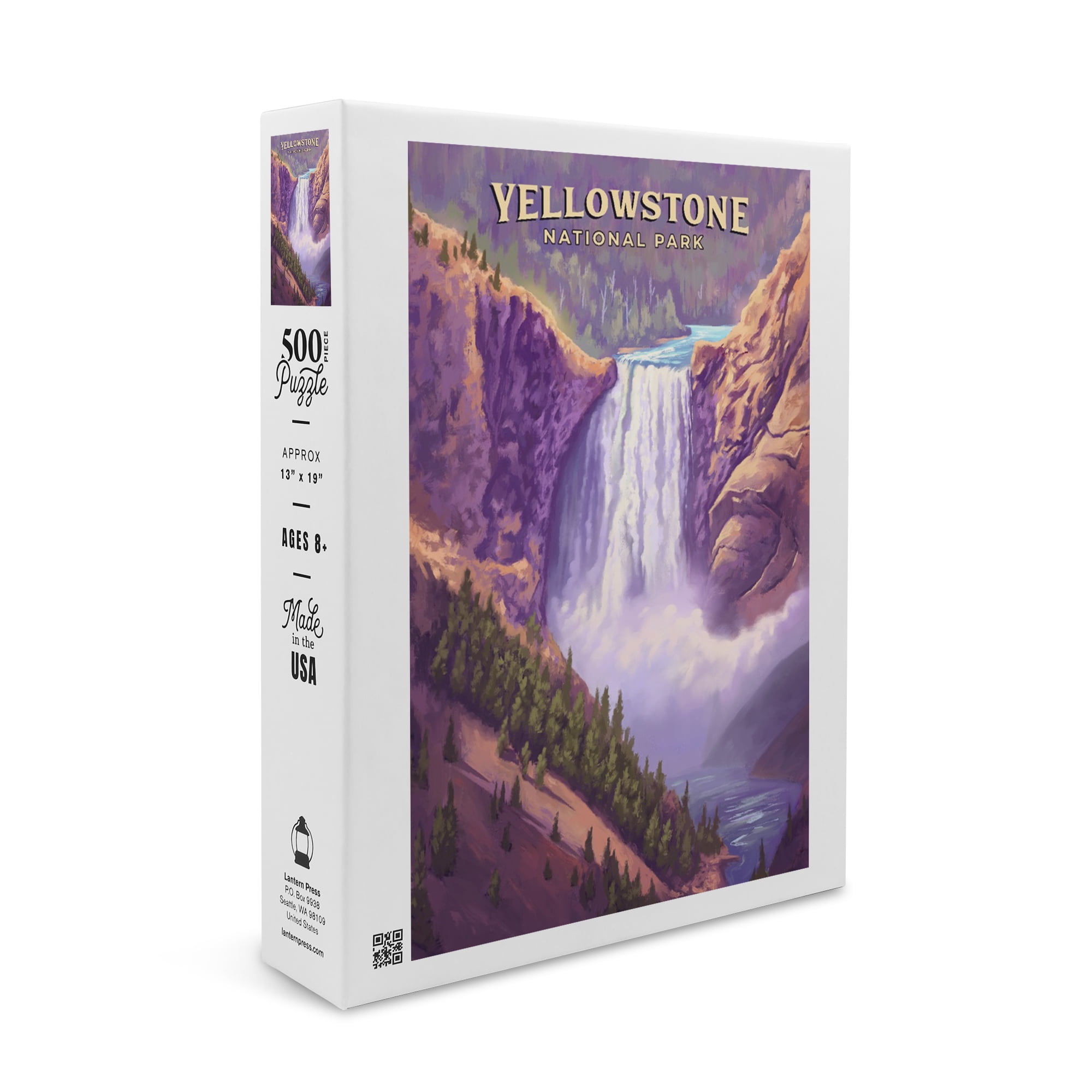 Yellowstone National Park, Wyoming, Oil Painting, Yellowstone Falls ...