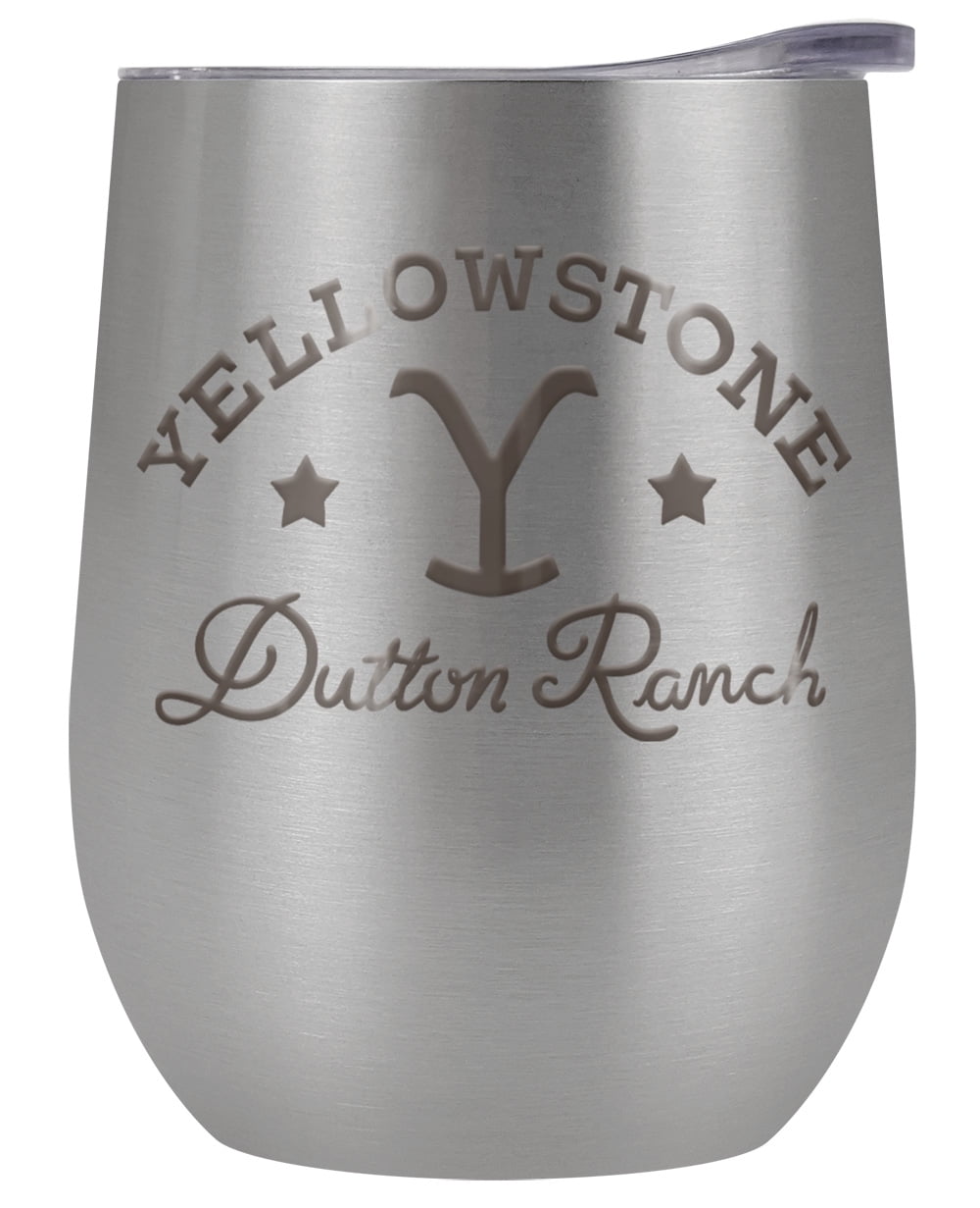 Yellowstone Official Established Brand 12 OZ Silver Stemless Wine ...