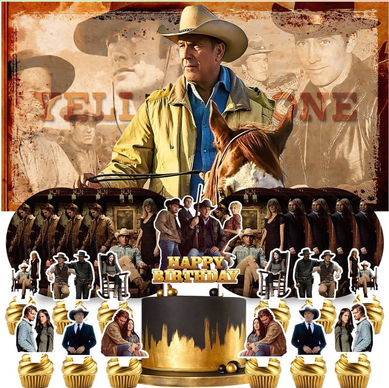 Yellowstone Party Supplies Decor Backdrop Plates Background Cake Topper ...