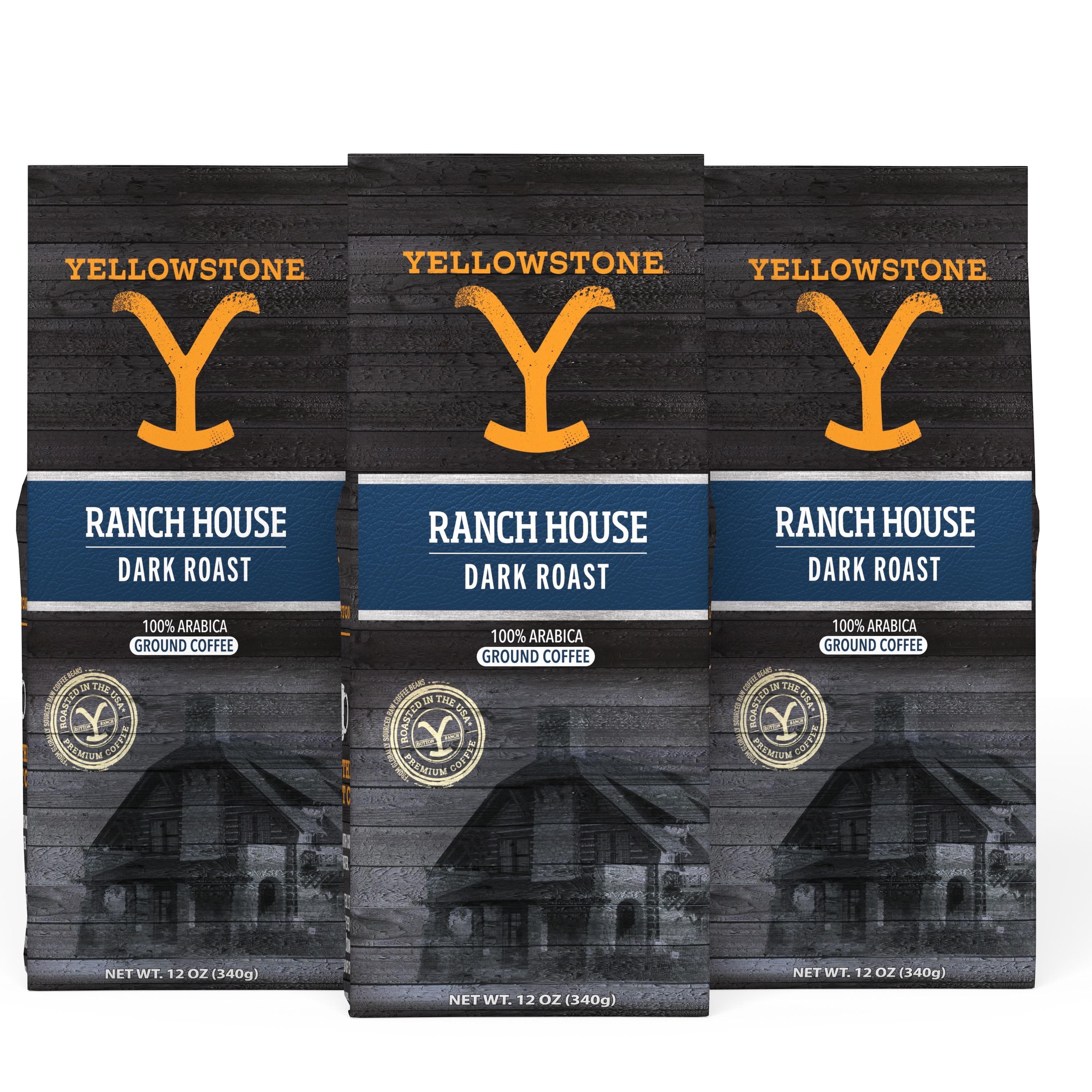 Yellowstone Ranch House Dark Roast Ground Coffee, 100% Arabica, 12 oz ...