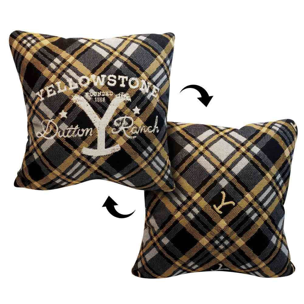 Yellowstone Rancher Plaid Double Sided Jacquard Pillow - Walmart.com