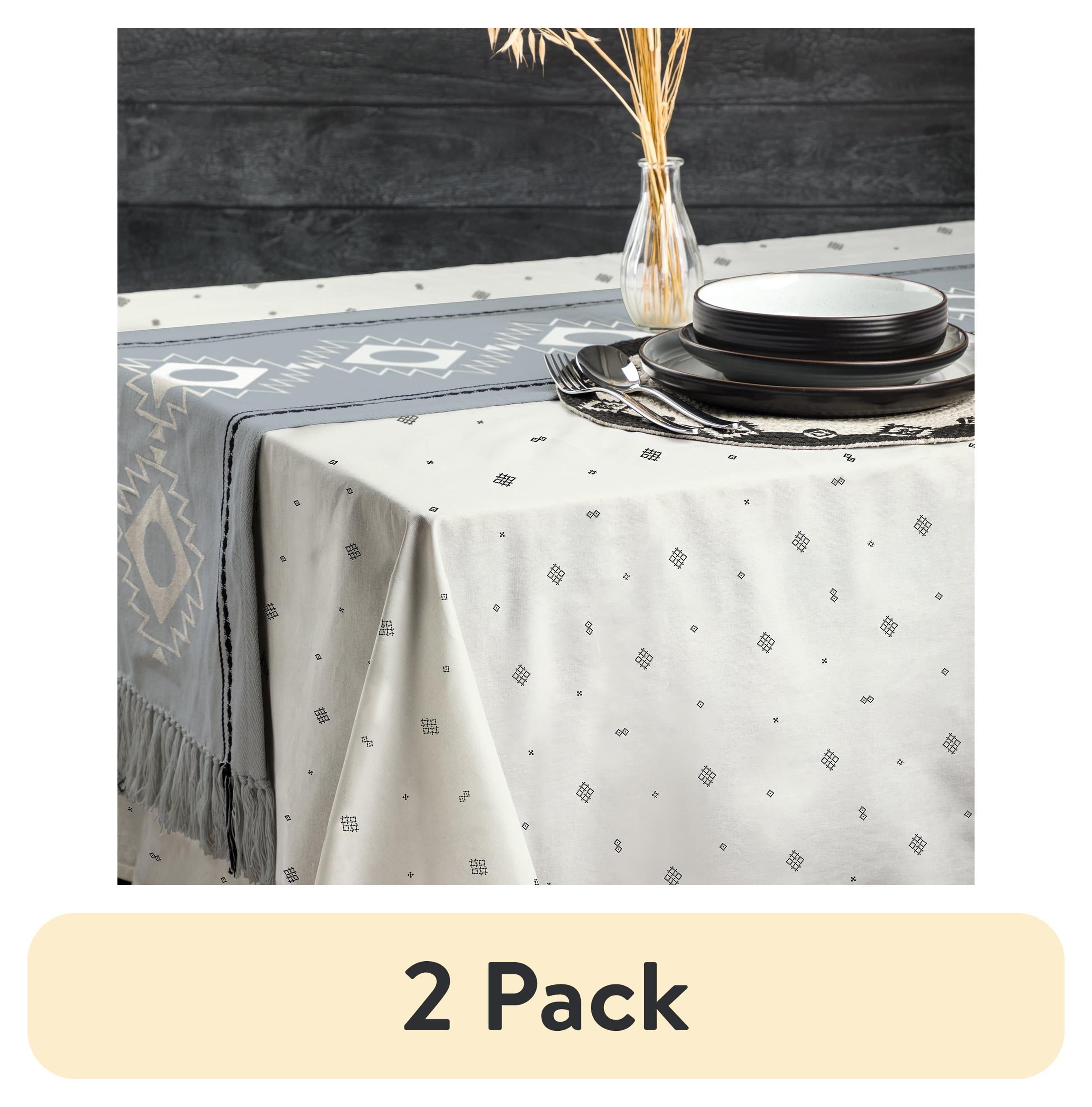 (2 pack) Yellowstone Rectangle Tablecloth 84", Beth Collection ...