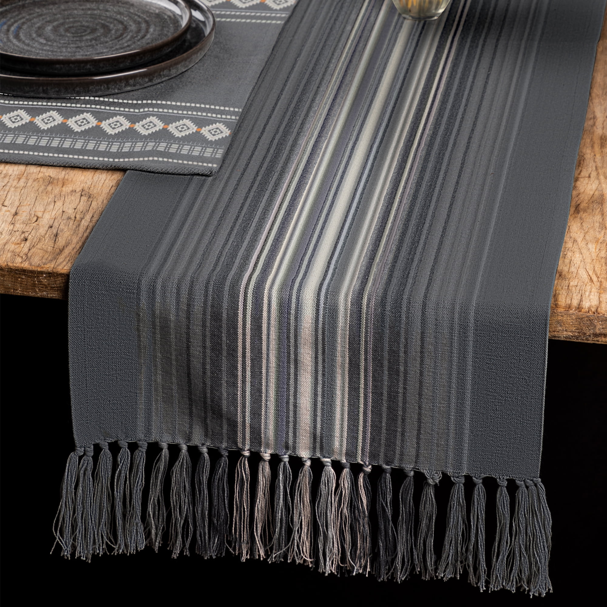 Yellowstone Rip Collection Table Runner with Tassels, 14"W x 72"L ...