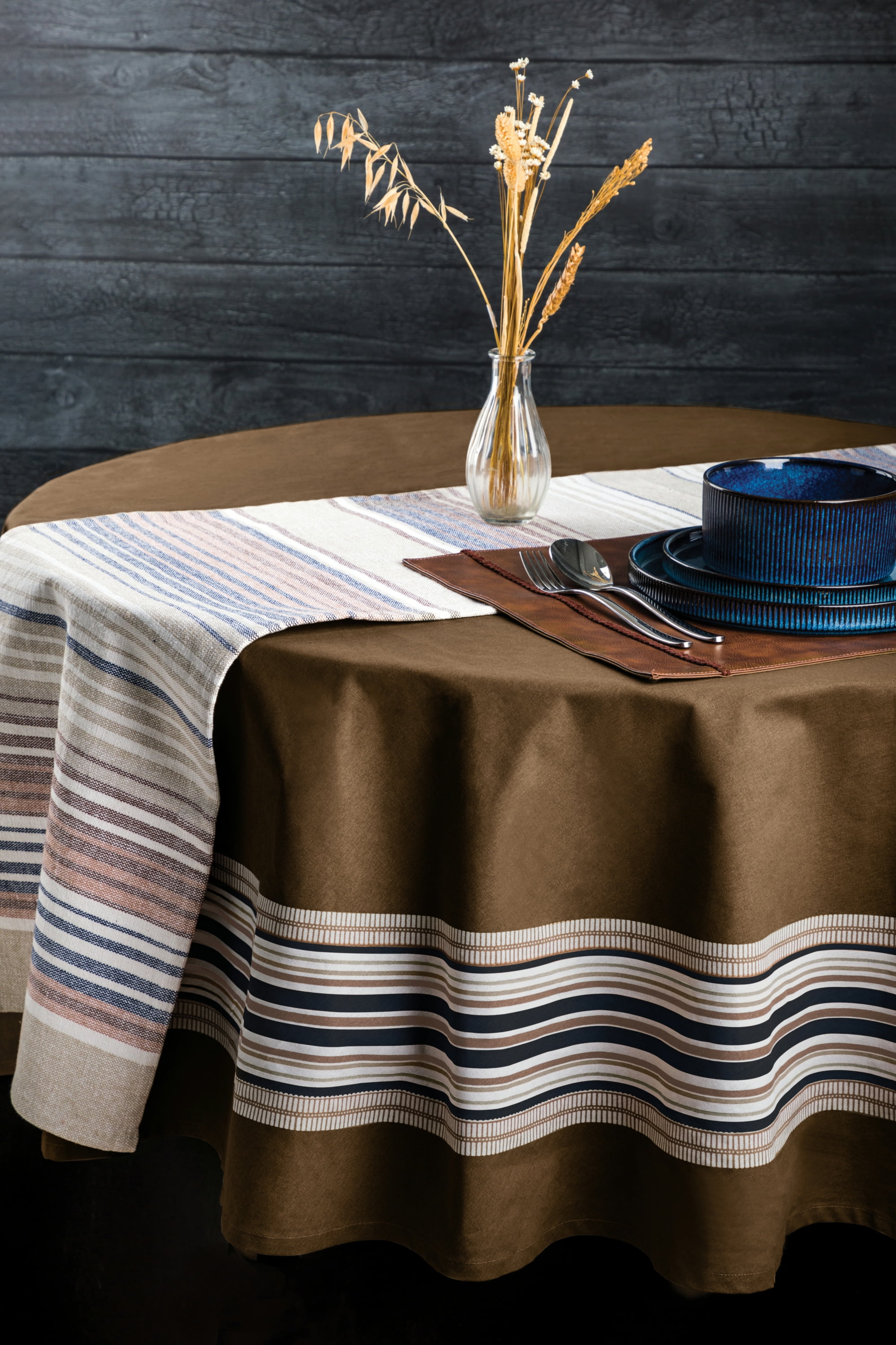 Yellowstone Round Tablecloth 70 inch John Collection Cotton Elegant ...