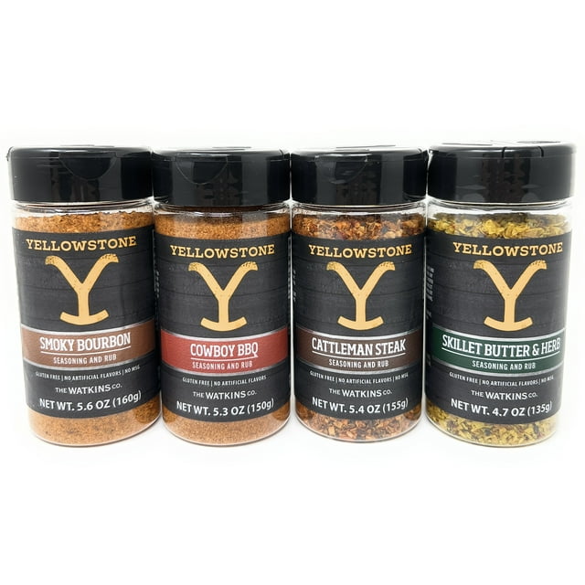 Yellowstone Dry Roast Meat Seasoning and Rub Set - Smoky Bourbon ...