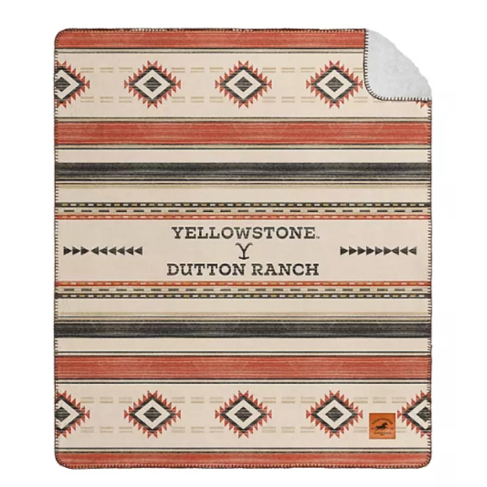 Yellowstone Silk Touch Sherpa Reverse Throw, 60" x 70" - Montana Tribal ...
