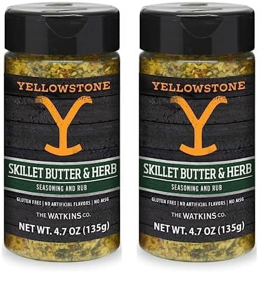 Yellowstone Skillet Butter & Herb Seasoning and Rub, 4.7oz (Pack of 2 ...