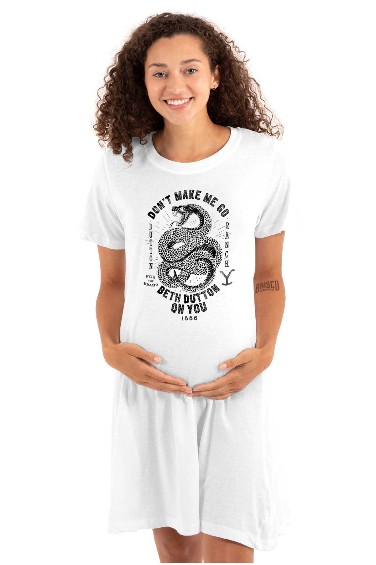 Yellowstone Snake Beth Dutton On You Women's Maternity Dress Brisco Brands L - Walmart.com