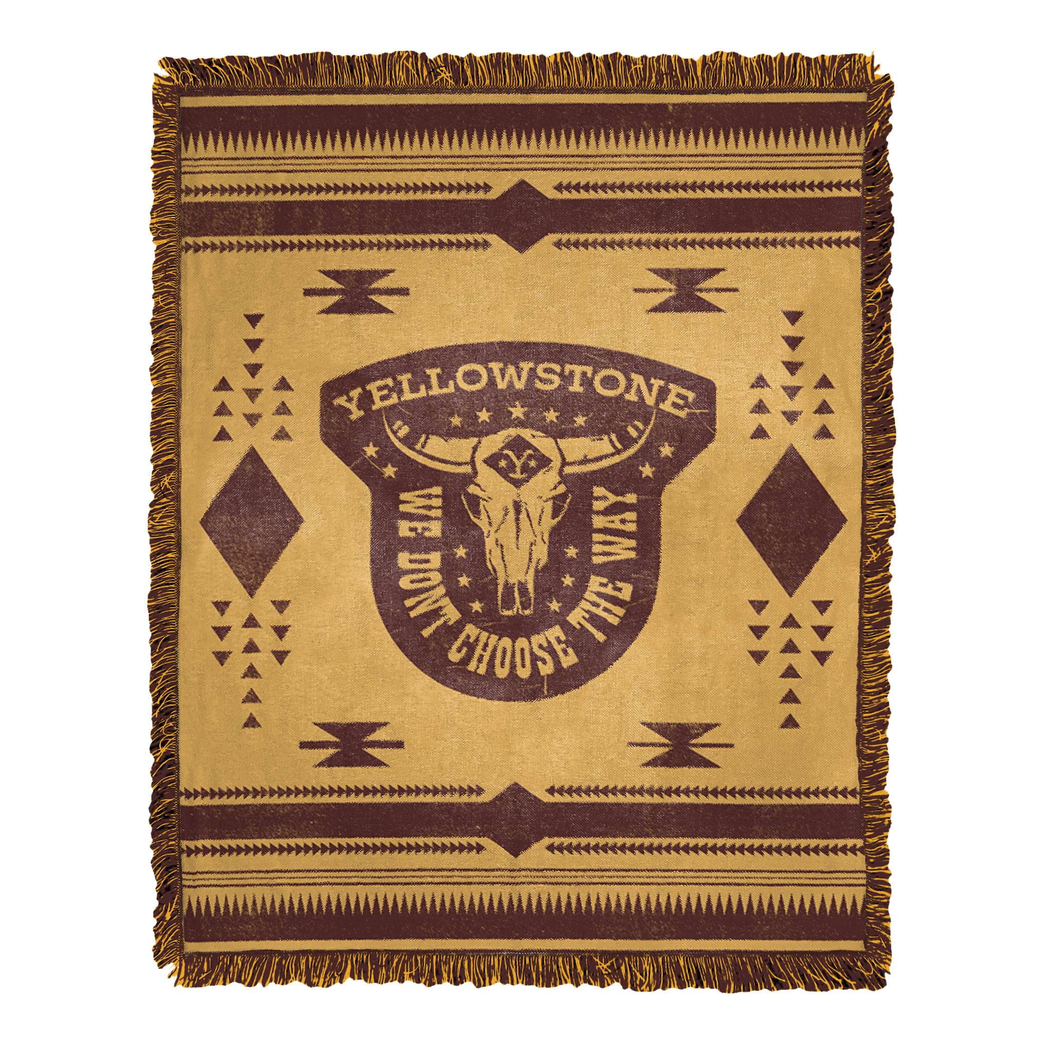 Yellowstone Steer Skull Paramount Jacquard Throw Blanket, 46 x 60 ...