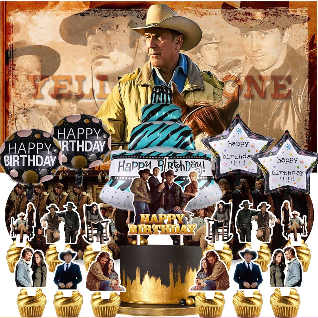 Yellowstone Supplies Plates Decoration Backdrop Banner Birthday Decor ...