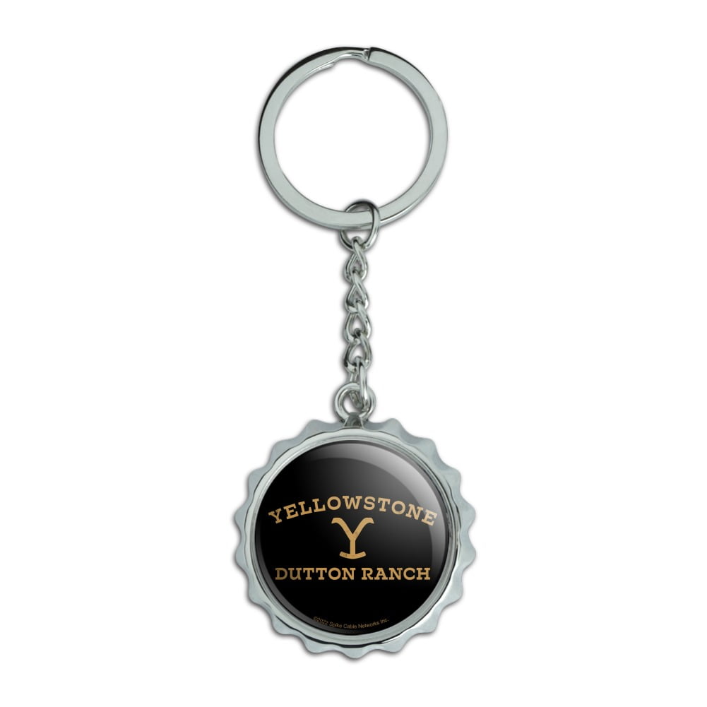 Yellowstone TV Show Dutton Ranch Keychain Chrome Plated Metal Pop Cap ...
