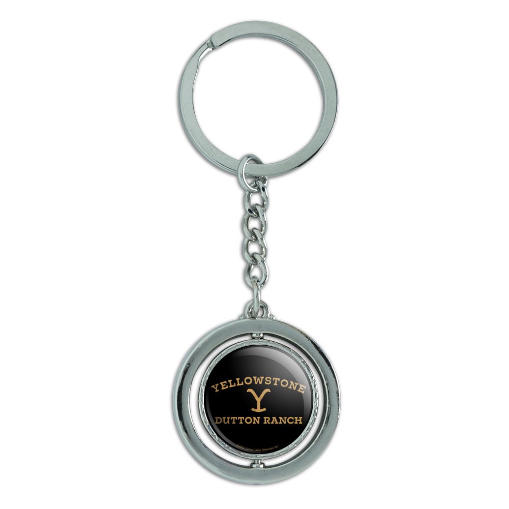 Yellowstone TV Show Dutton Ranch Keychain Spinning Round Chrome Plated ...