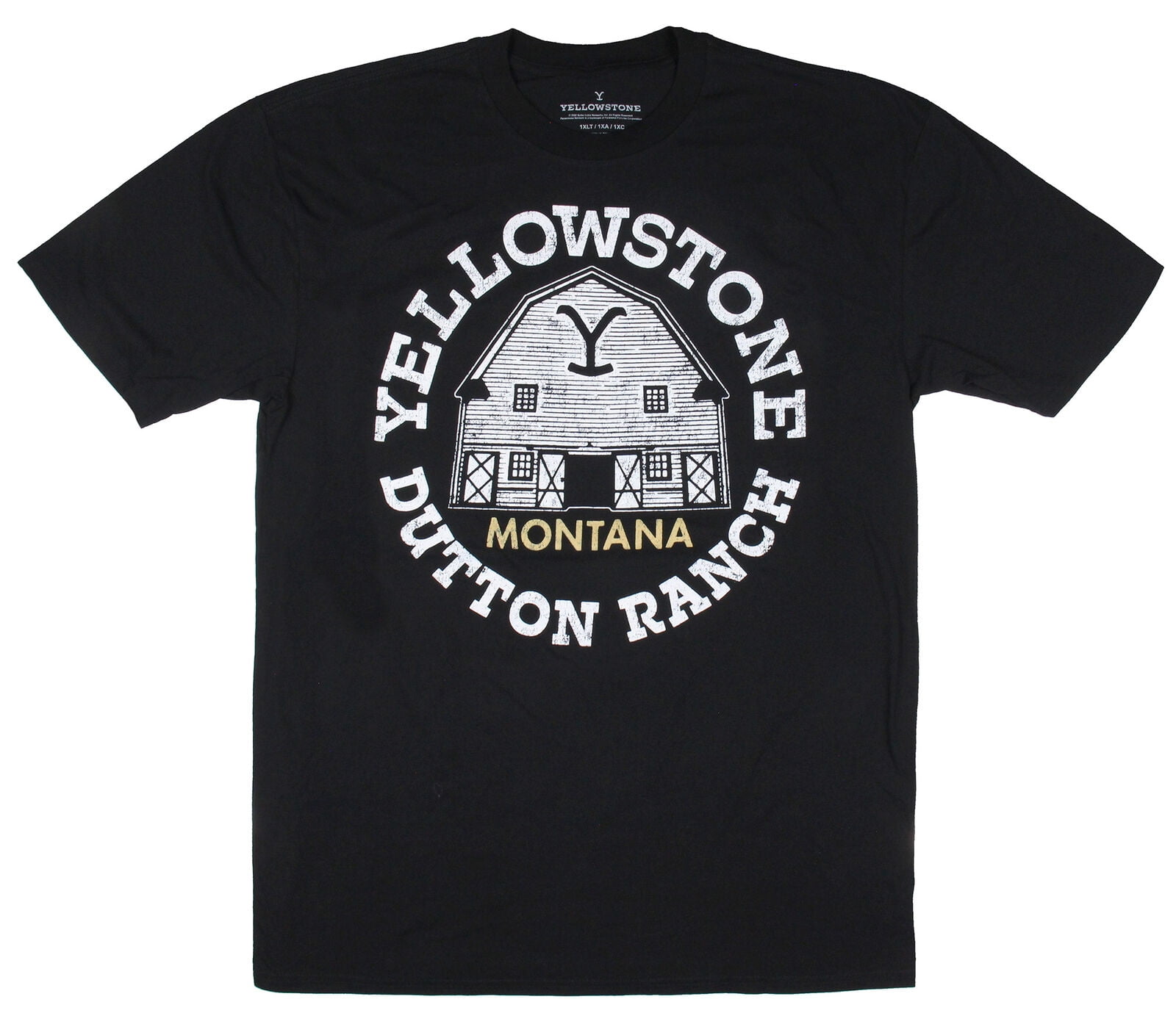 Yellowstone TV Show Mens' Dutton Ranch Barn Design Big and Tall T-Shirt ...