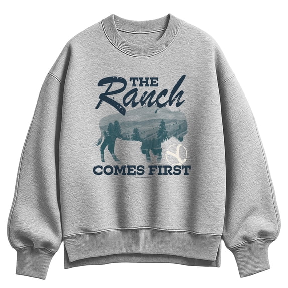 Yellowstone - The Ranch Comes First - Women's Oversized Fleece Crew ...