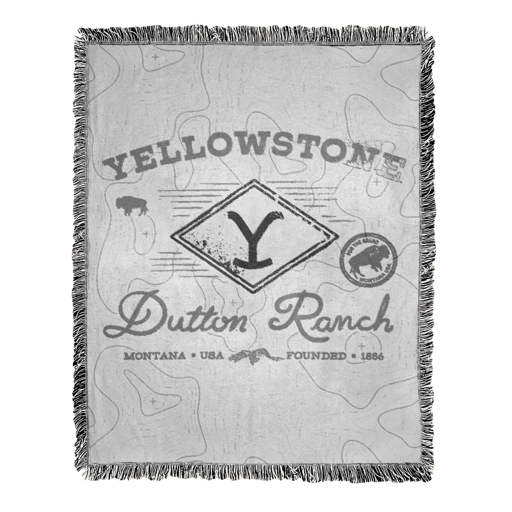 Yellowstone Topo Map Paramount Jacquard Throw Blanket, 46 x 60 inches ...