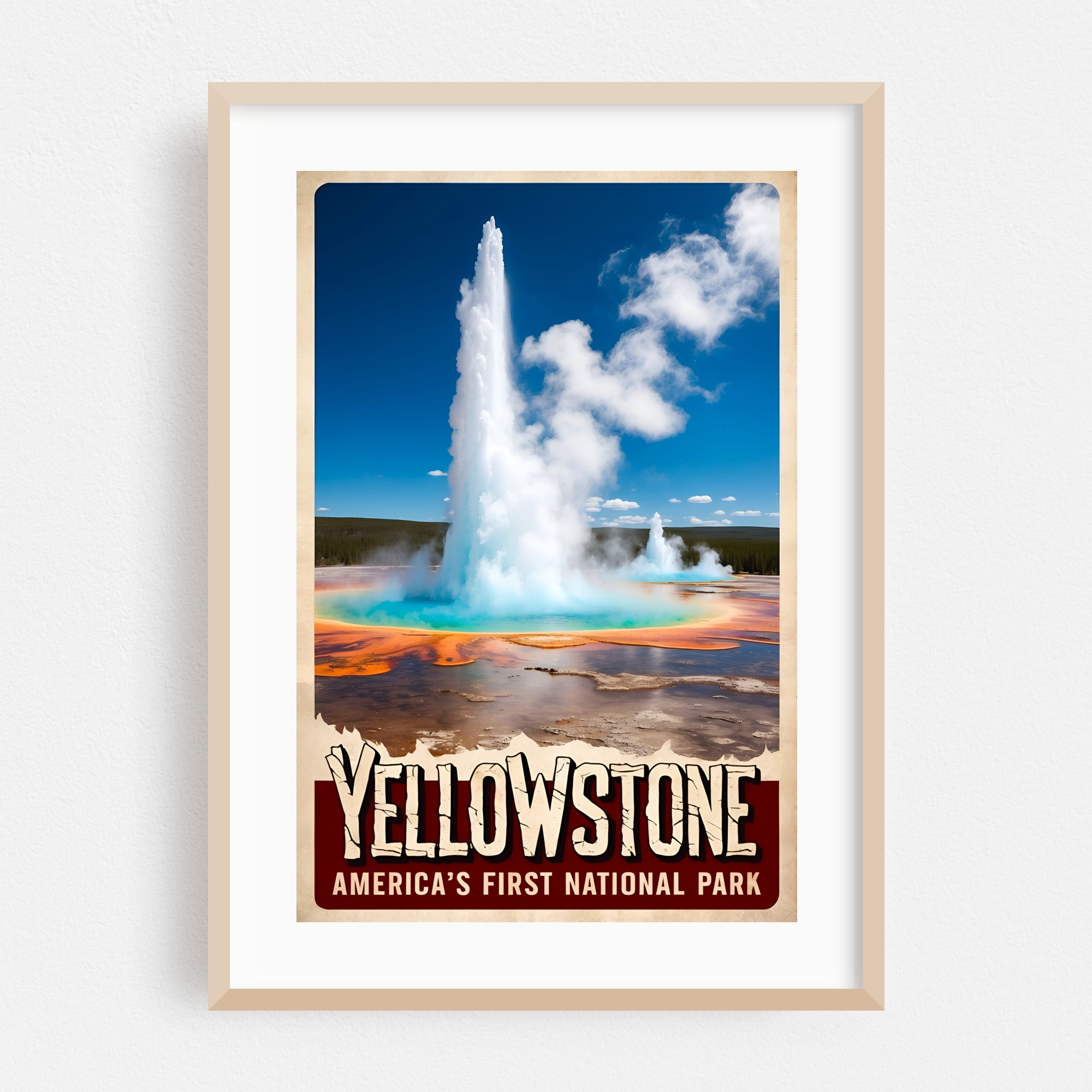 Yellowstone Vintage Travel Poster – America’s First National Park ...