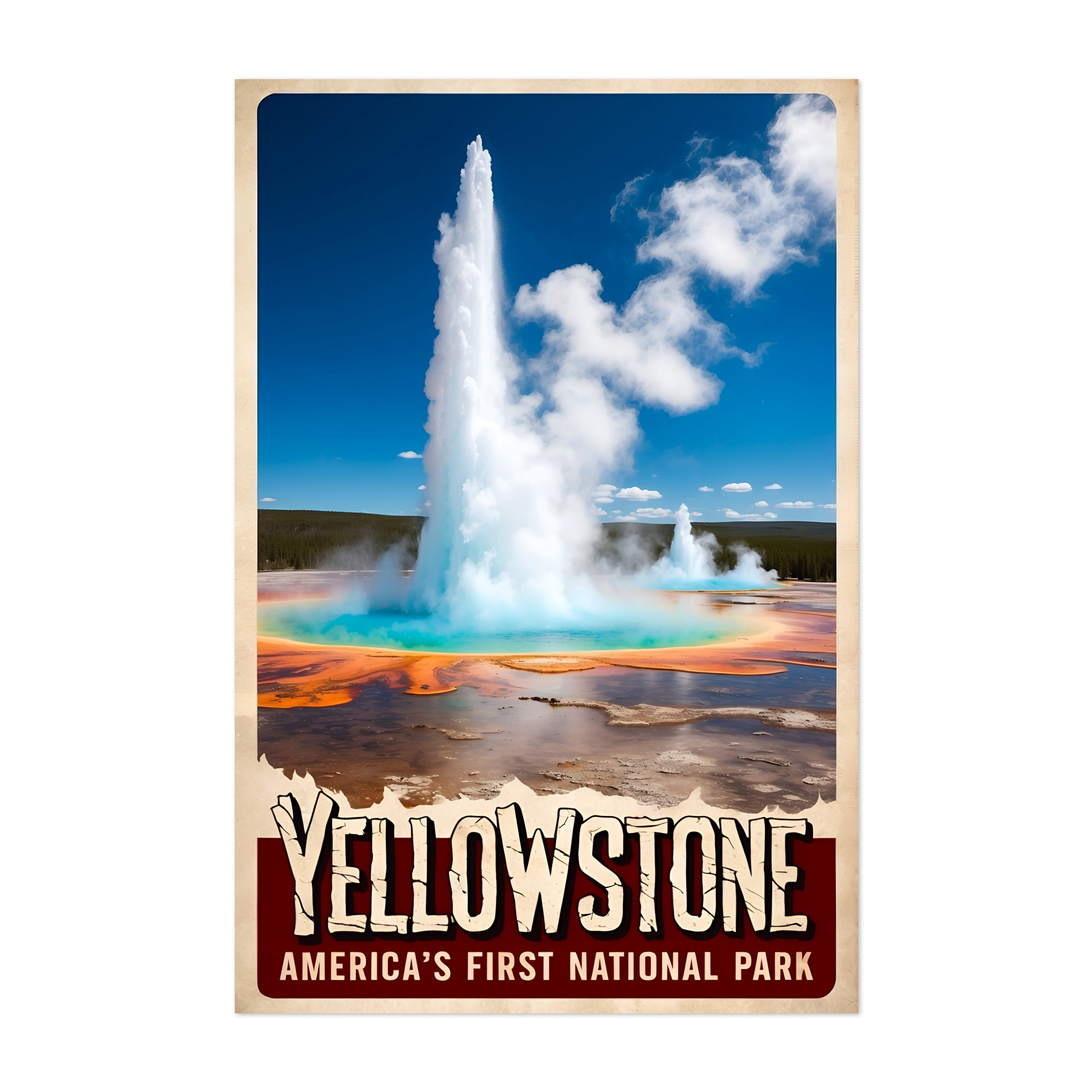 Yellowstone Vintage Travel Poster – America’s First National Park ...