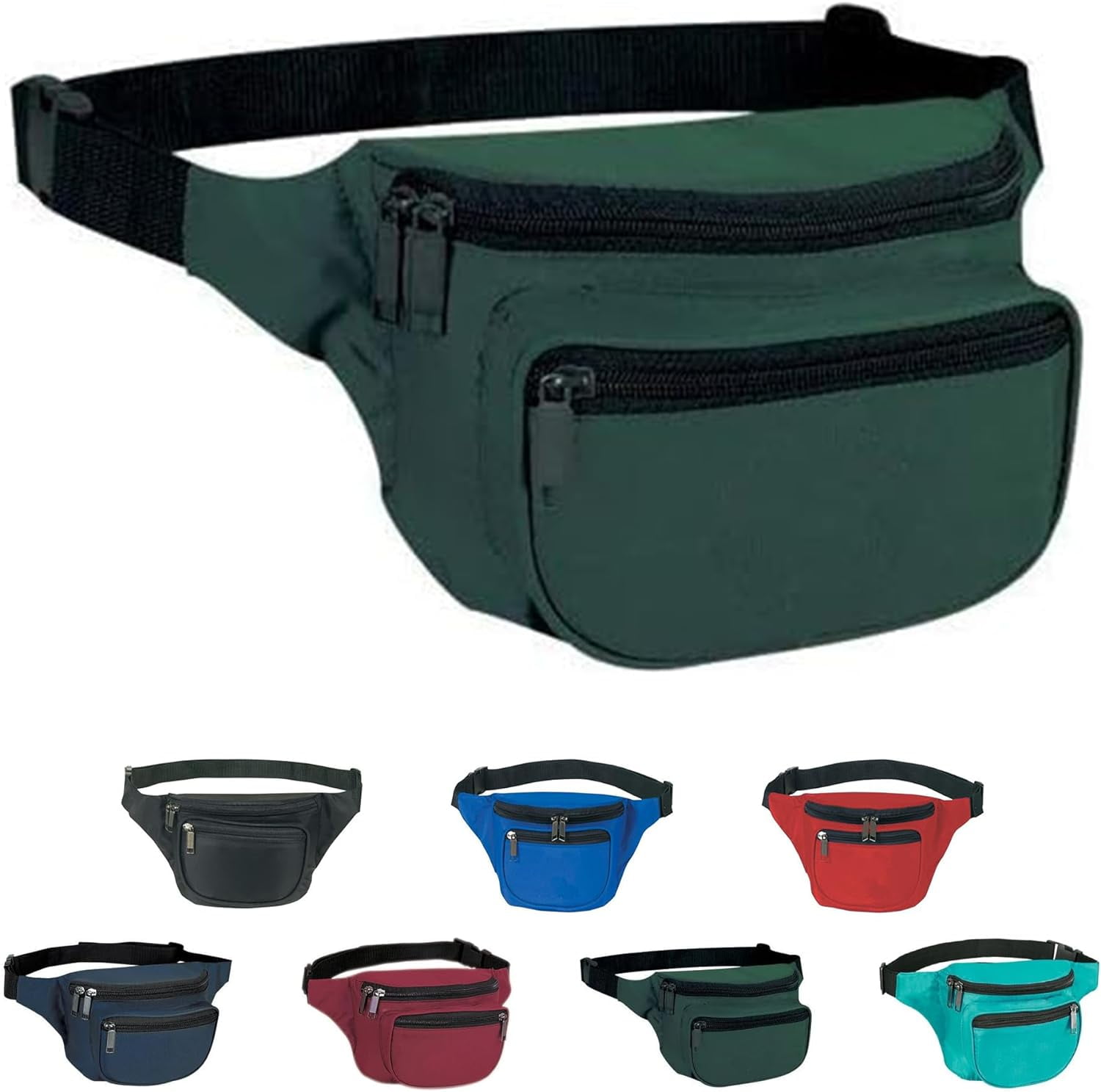Yens 3-Zippered Fanny Pack, Hunter Green - Walmart.com