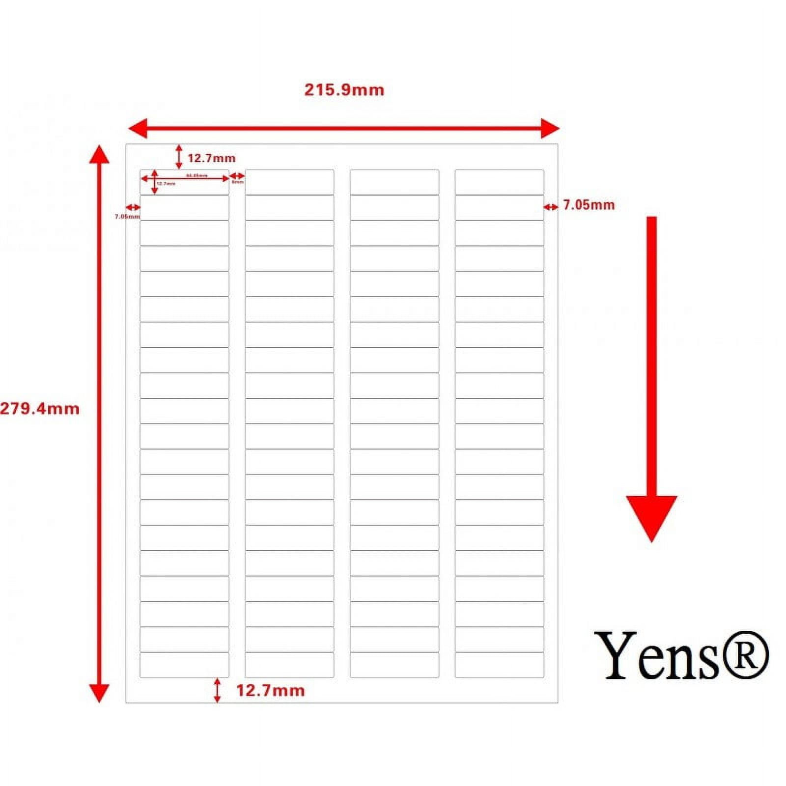 Yens® Label 80up Labels 100 sheets for Laser/InkJet 1 3/4 x 1/2 Inch ...