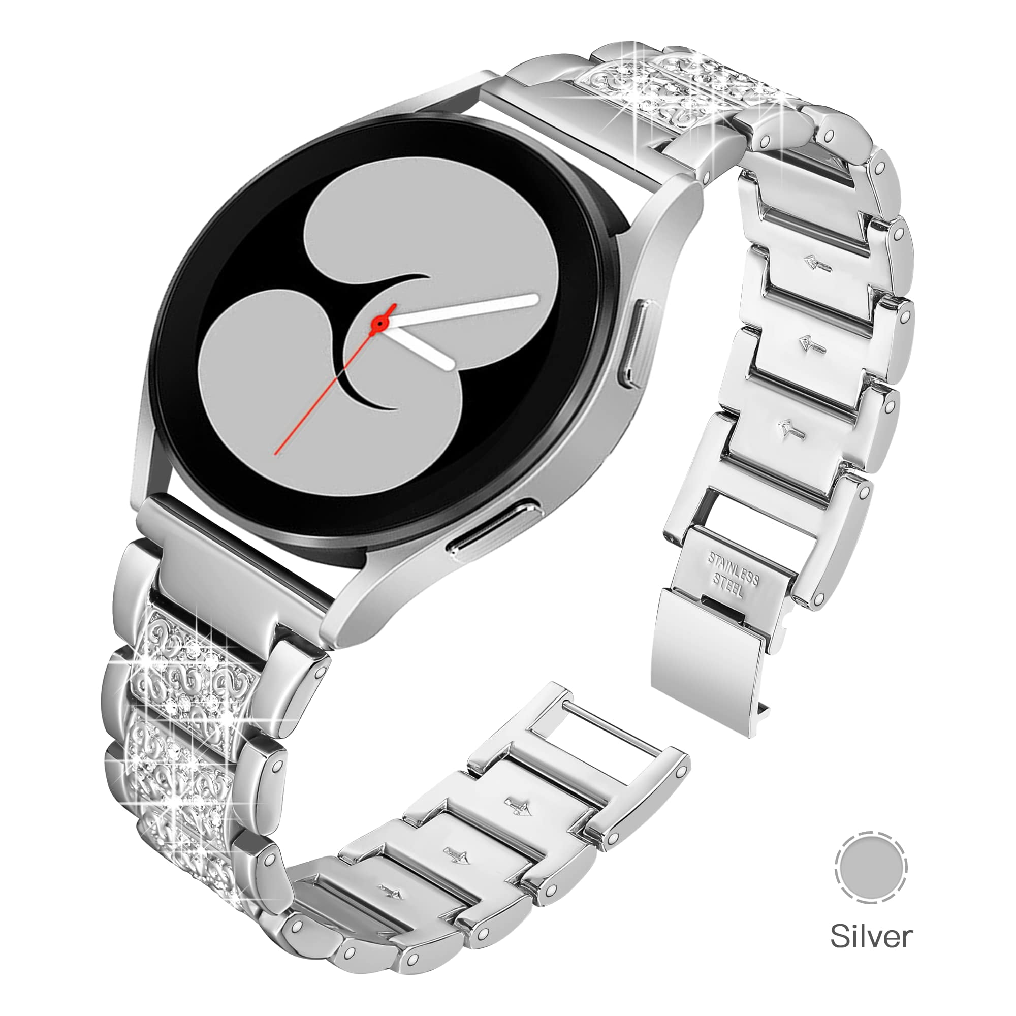 Yepband 20mm 22mm Bling Stainless Steel Bands for Galaxy Watch 5 4 40mm ...