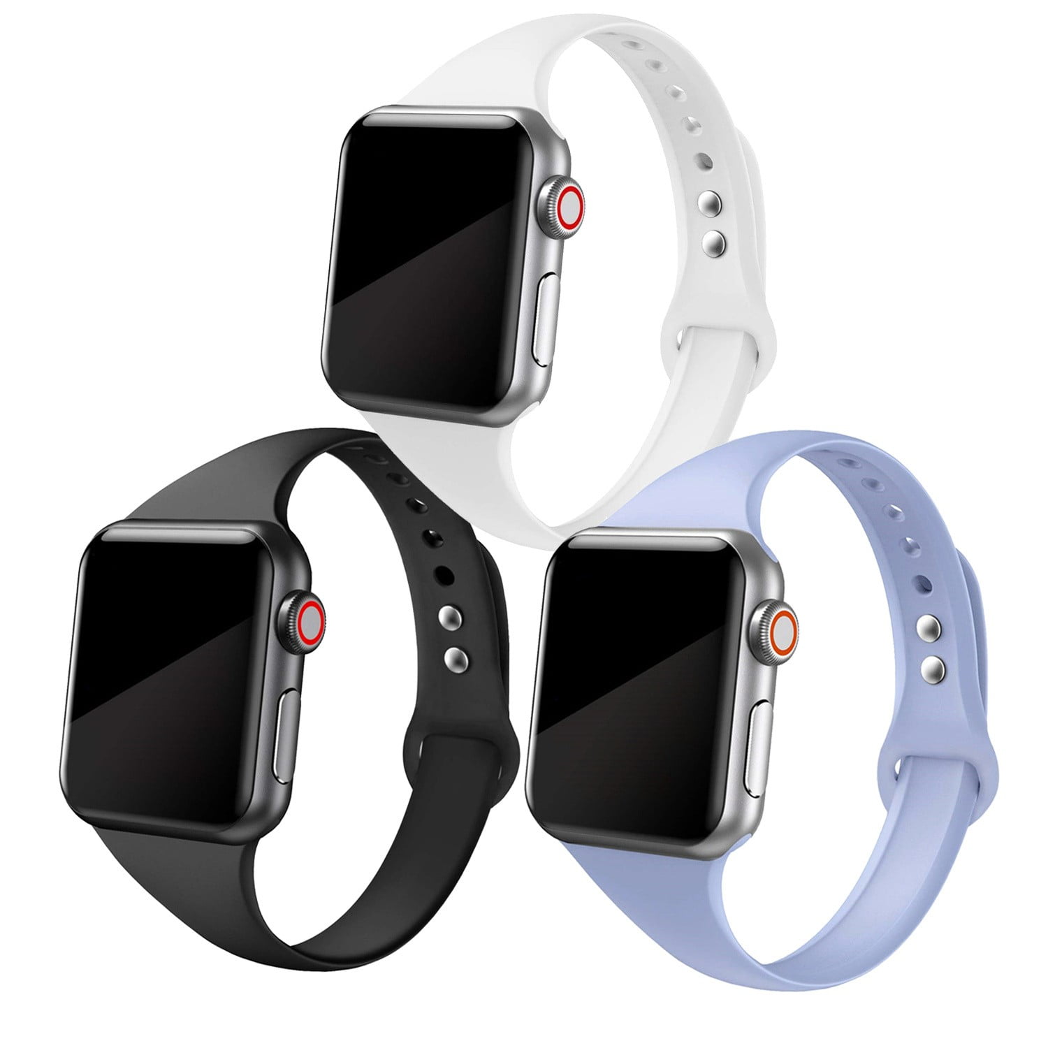 Yepband 3 Pack Sport Slim Silicone Bands for Apple Watch Bands 38mm ...