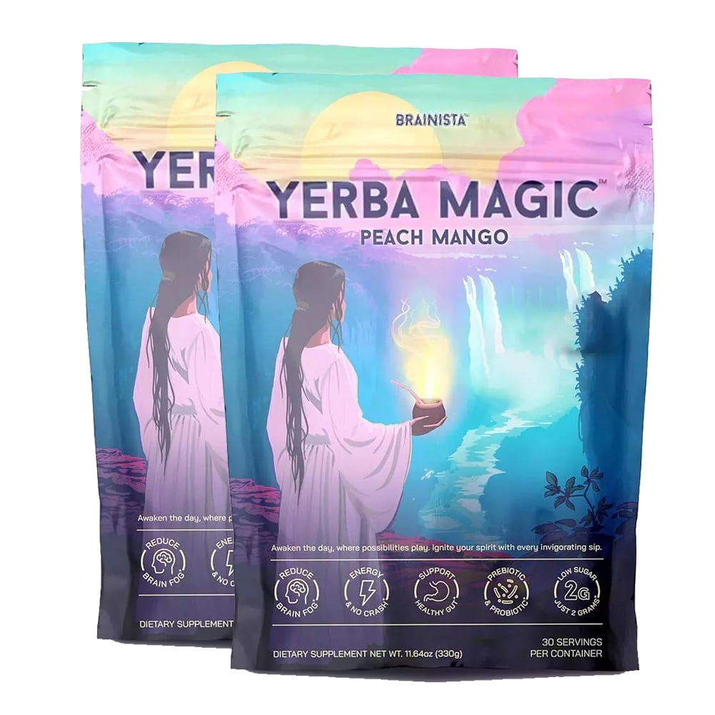 Yerba Magic Instant Tea Powder 3-in-1 Super Drink Peach Mango Probiotic ...