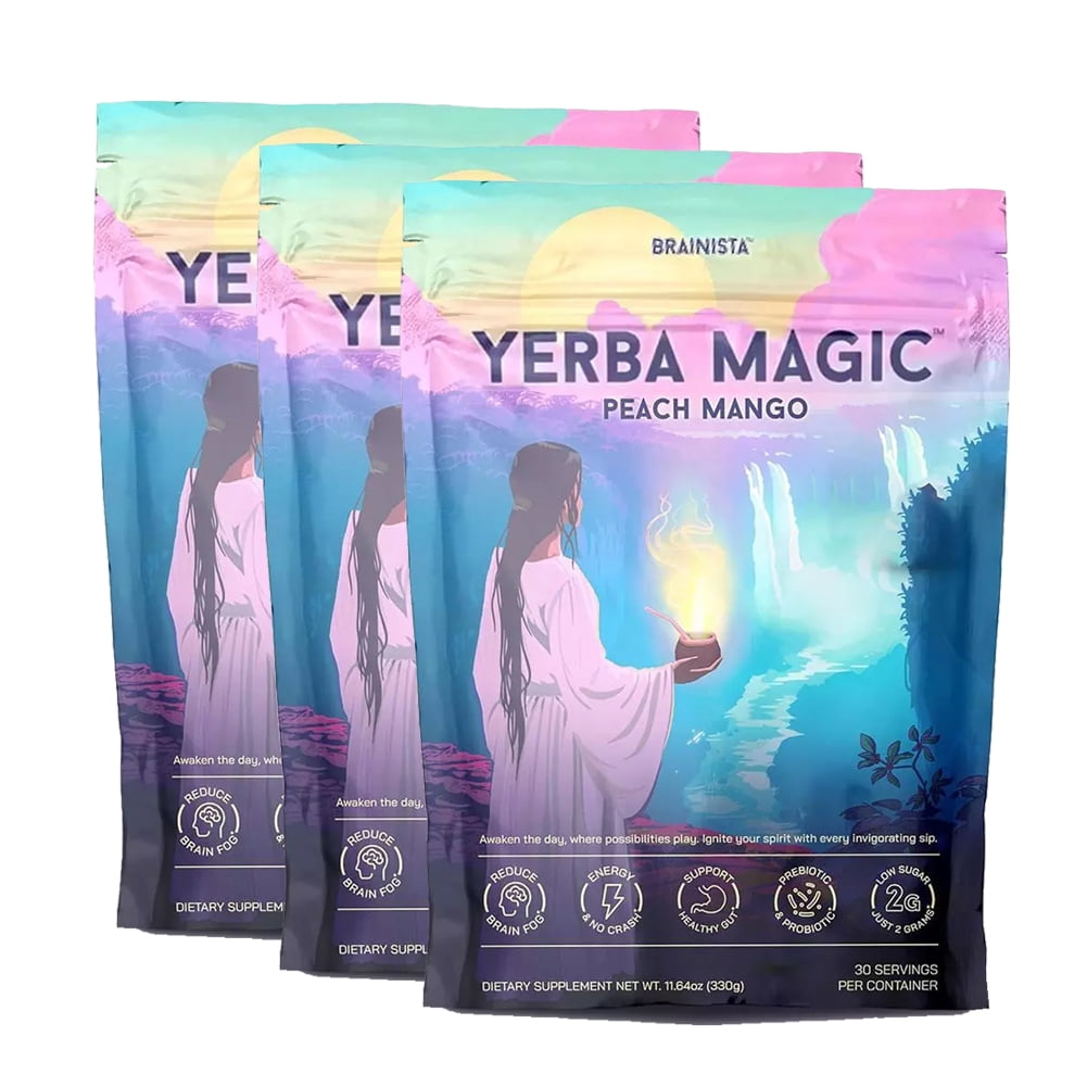 Yerba Magic Instant Tea Powder 3-in-1 Super Drink Peach Mango Probiotic ...