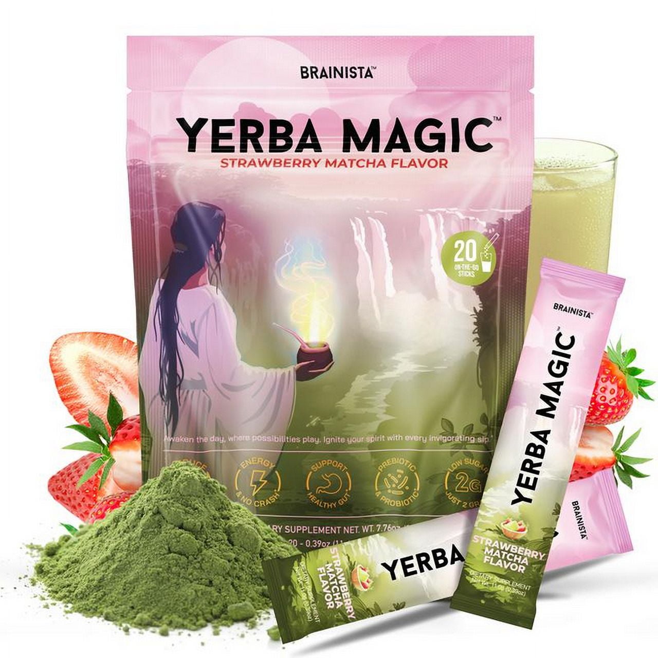 Yerba Magic Strawberry Instant Yerba Mate – 30 Servings, Gut Health ...