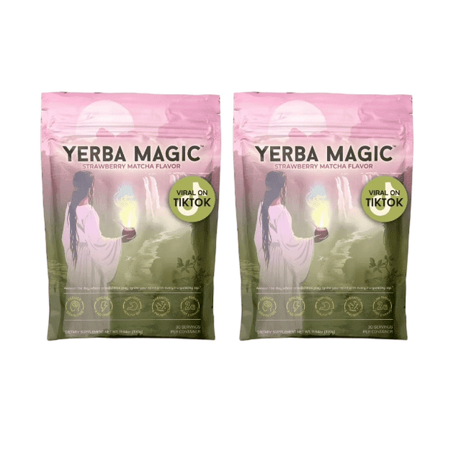2PACK-Yerba Magic | Yerba Mate Instant Tea Powder | Strawberry Matcha ...