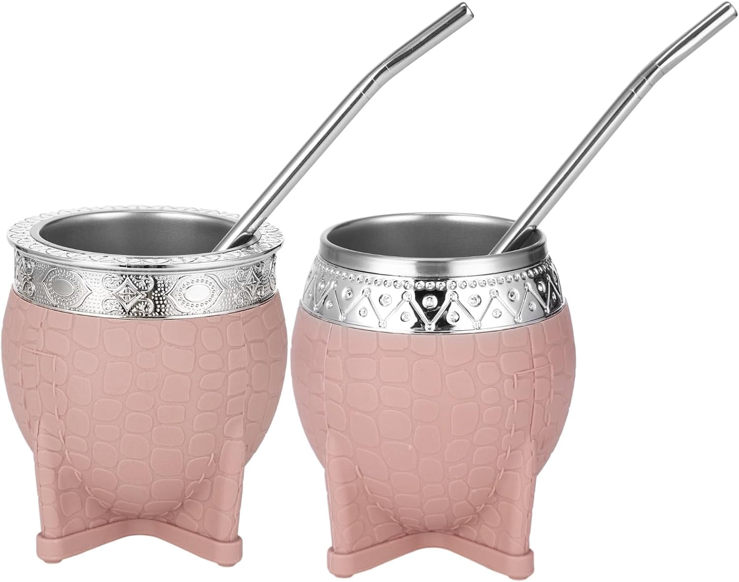 Yerba Mate Cup Set: 2-Pack, 6oz Stainless Steel, Double Wall Insulated ...