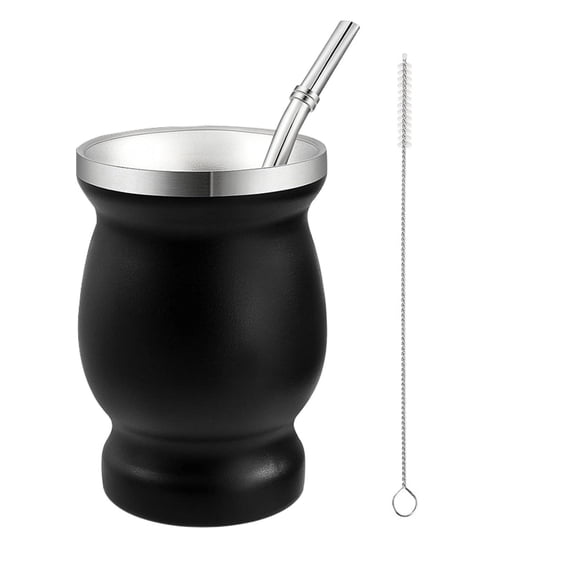 Yerba Mate Cup Set Double Wall Stainless Steel Gourd Shape Cup with ...