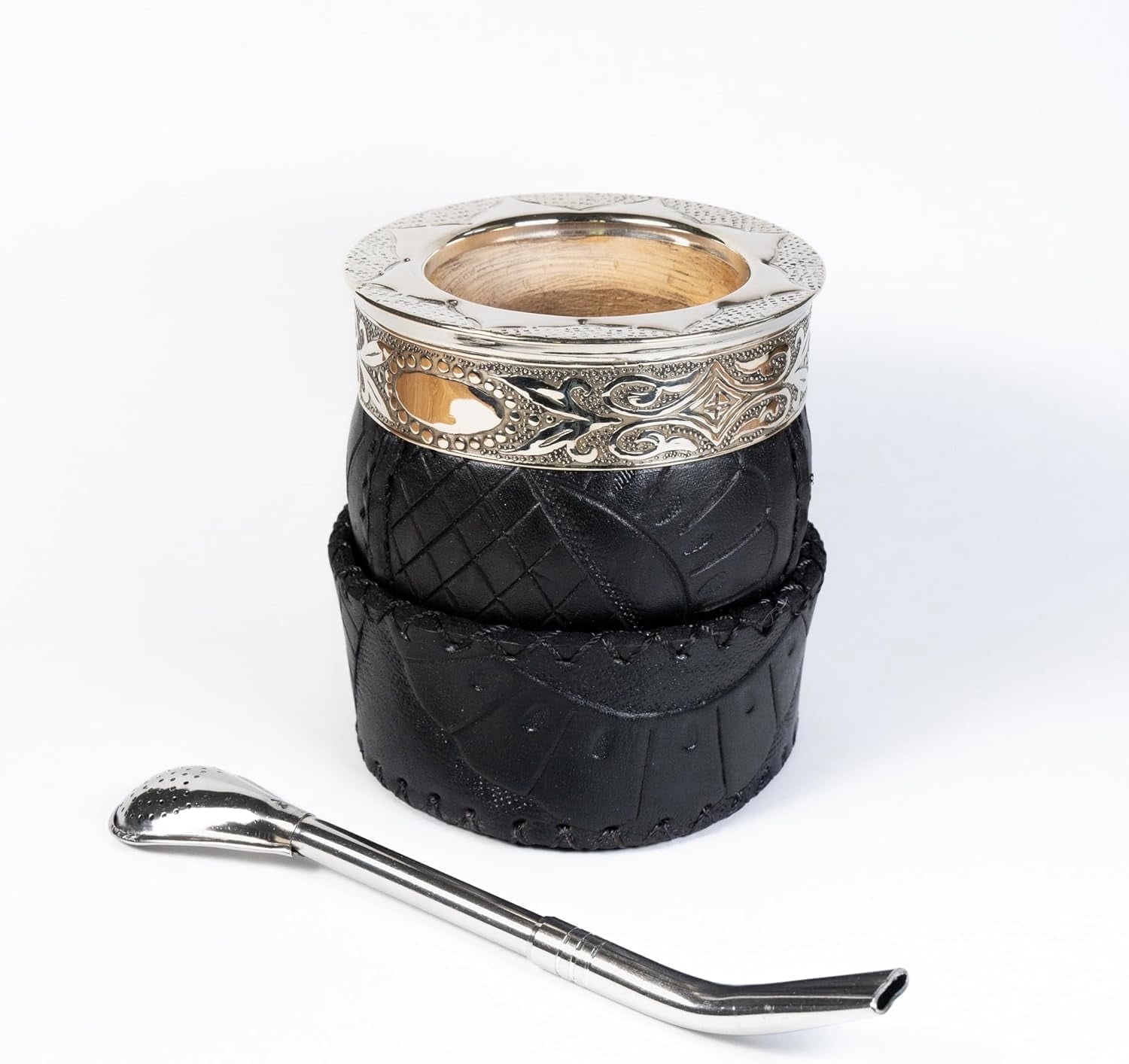 Yerba Mate Gourd with Stainless Steel Bombilla - Handmade Mate Gourd ...