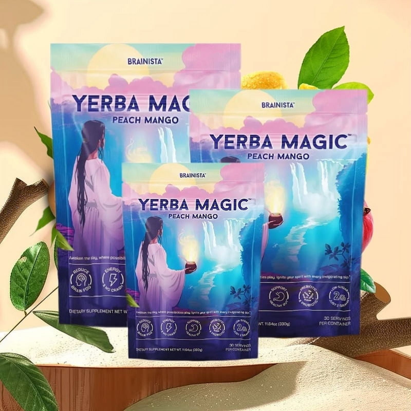 Yerba Mate Instant Tea Powder, 3-PACKSuperfood Energy & Focus Blend ...