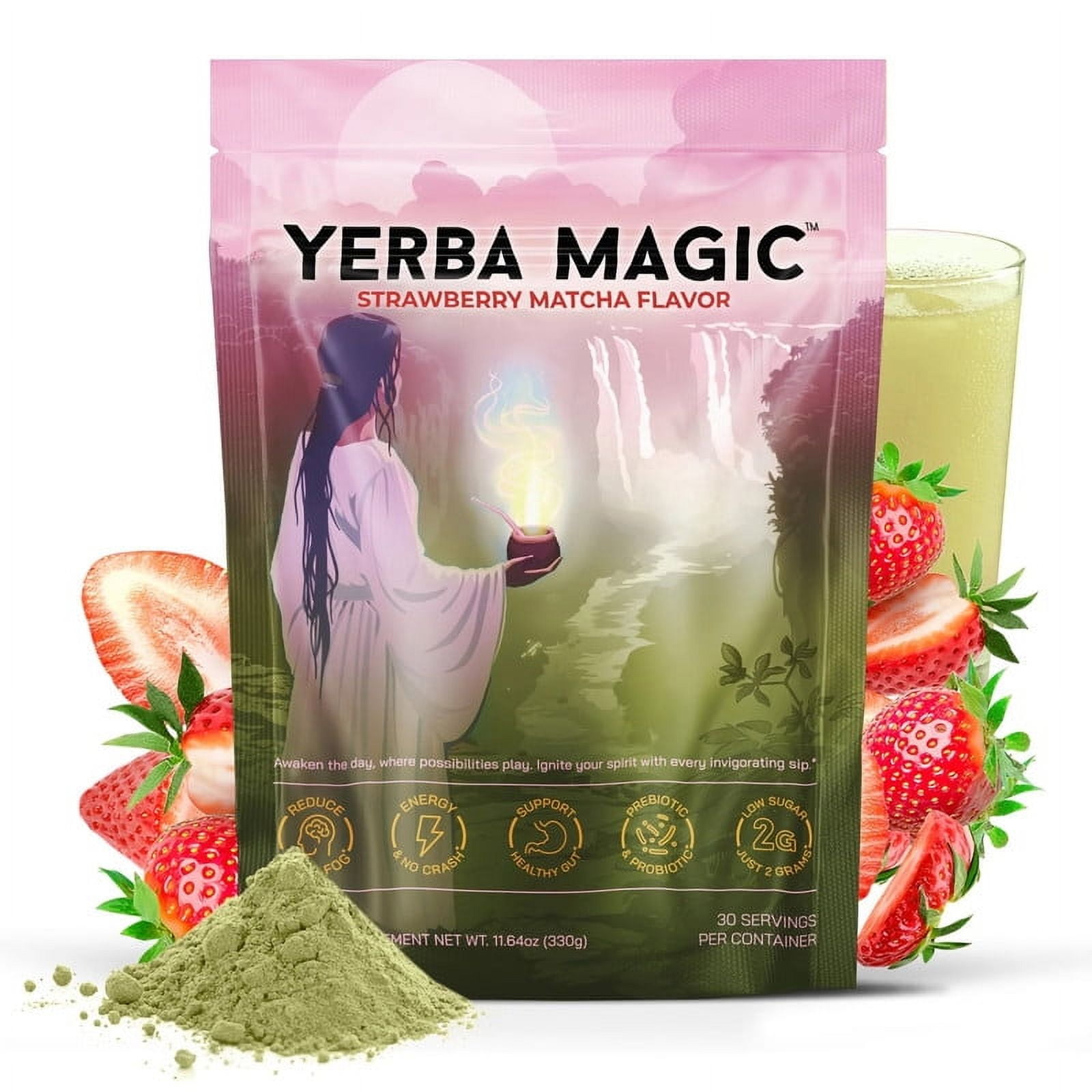 Yerba Mate Instant Tea Powder，3-in-1 Super Drink, Superfood Energy ...