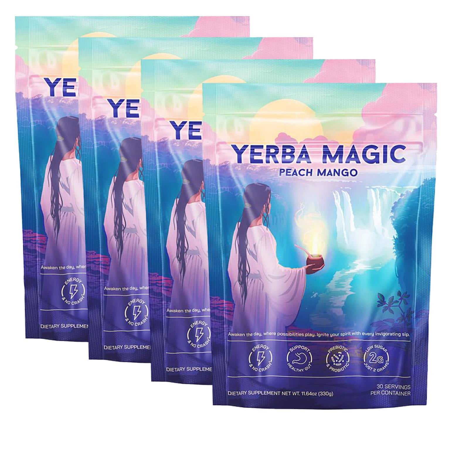 Yerba Mate Instant_Tea Powder, Yerba Mag_ic_Peach Mango 30 Servings, 3 ...