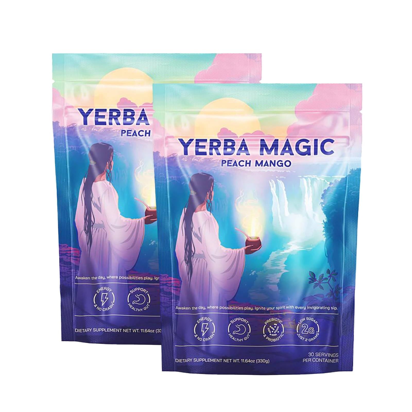 Yerba Mate Instant_Tea Powder, Yerba Mag_ic_Peach Mango 30 Servings, 3 ...