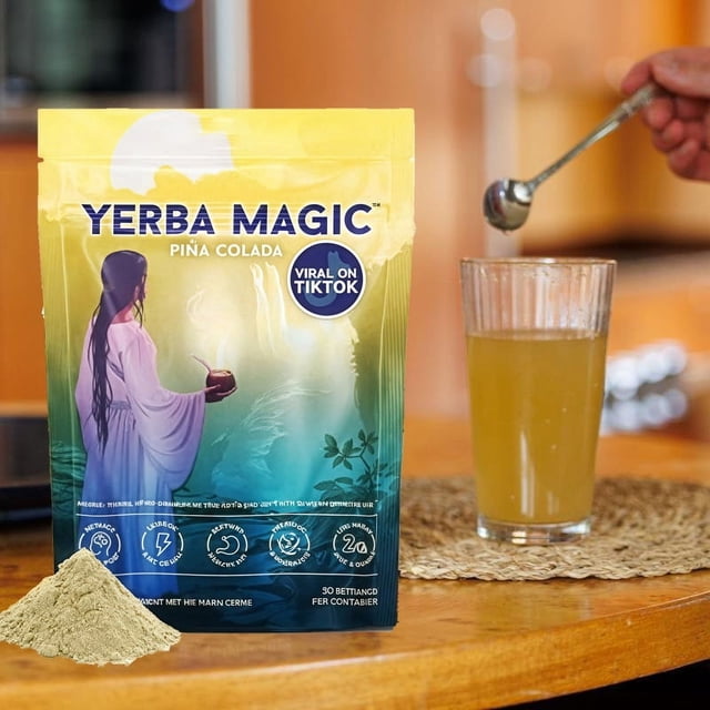 Yerba Mate Instant Tea Powder-with Prebiotic + Probiotic 2000MG - Magic ...