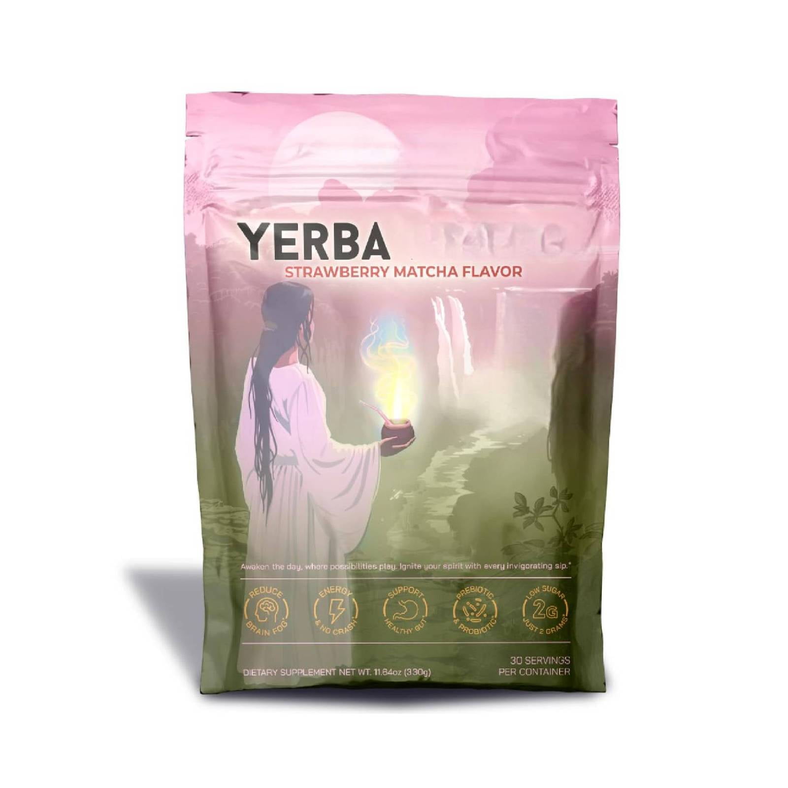 Yerba Mate_Strawberry_Matcha Instant_Tea Powder, Yerba 30 Servings, 3 ...